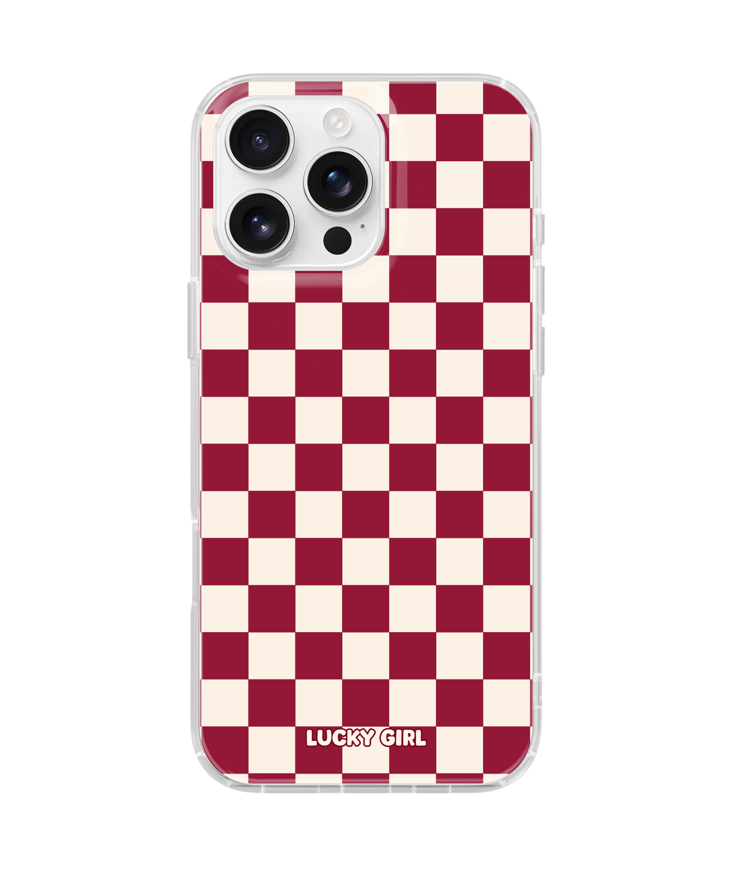 Black Cherry Checkers II Clear Case Insert – Lucky Girl Phone Cases
