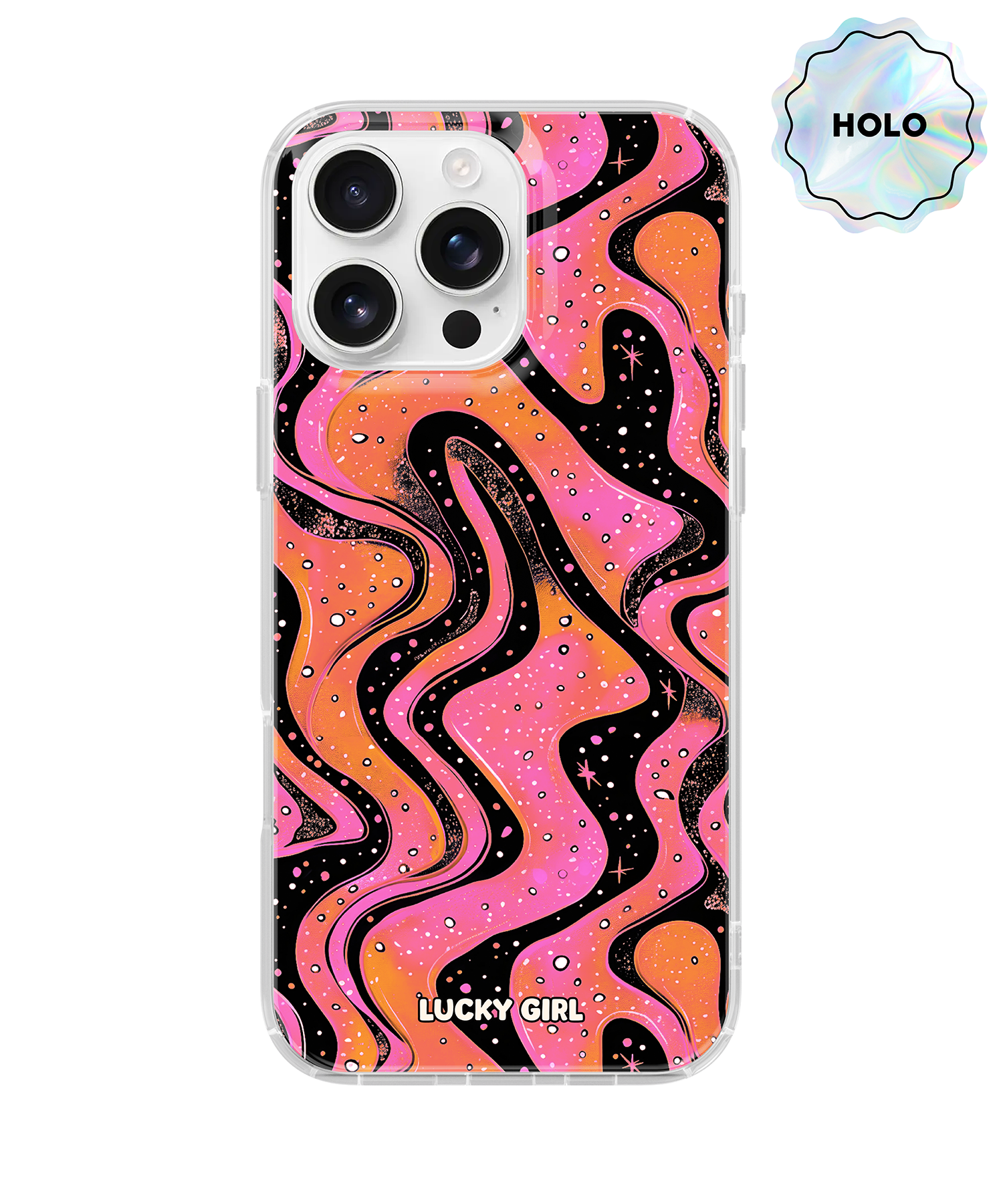 Solar Flare Holographic Clear Case Insert – Lucky Girl Phone Cases